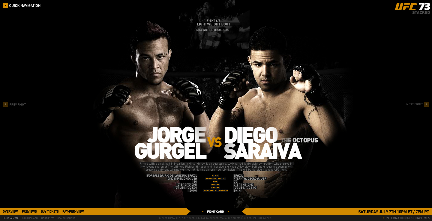 分享美国UFC专业拳击格斗比赛73赛区黑色主题超酷截图