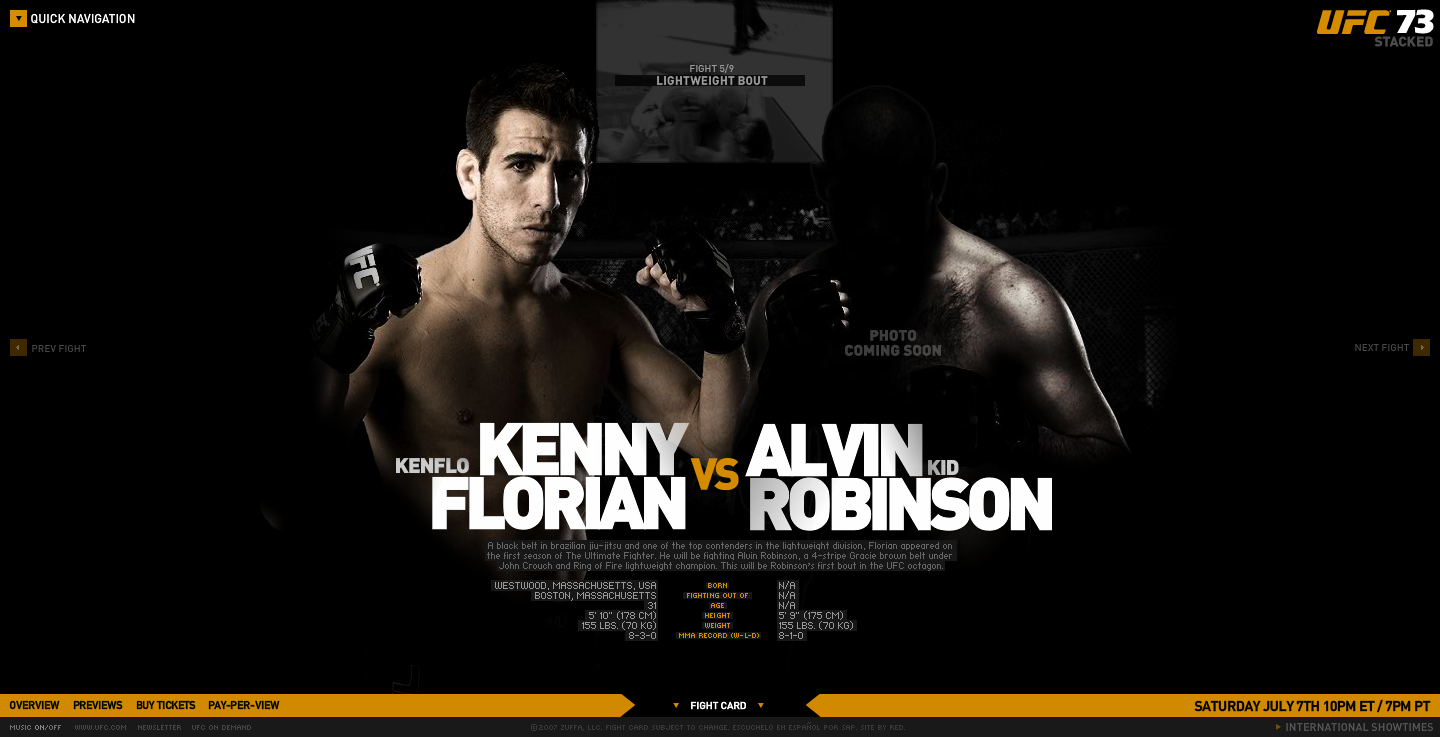 分享美国UFC专业拳击格斗比赛73赛区黑色主题超酷截图