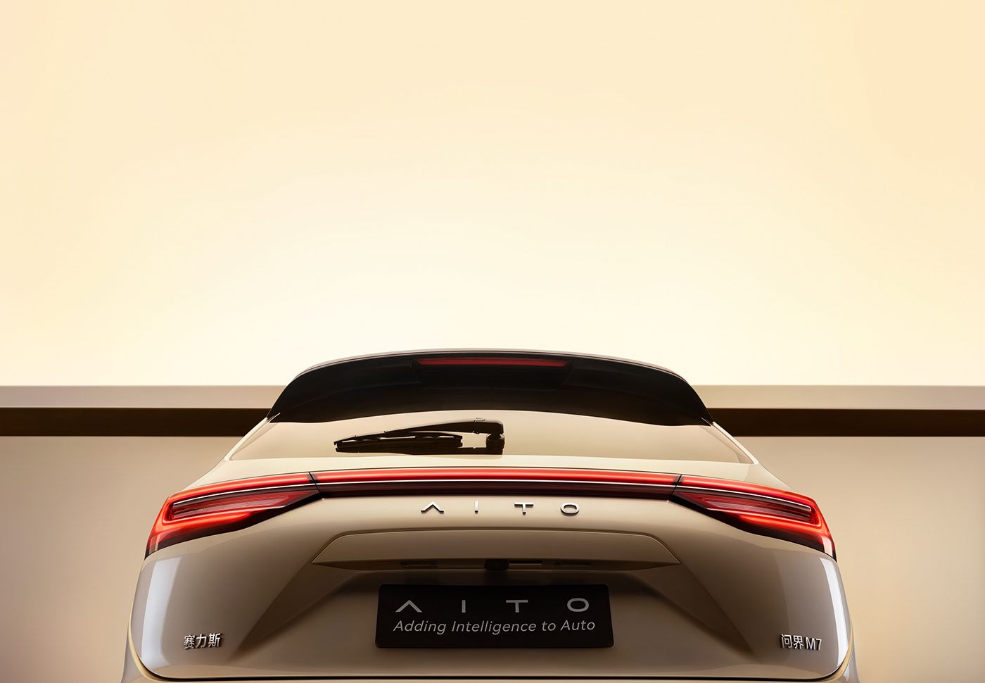 AITO M7问界大型电动SUV汽车摄影图